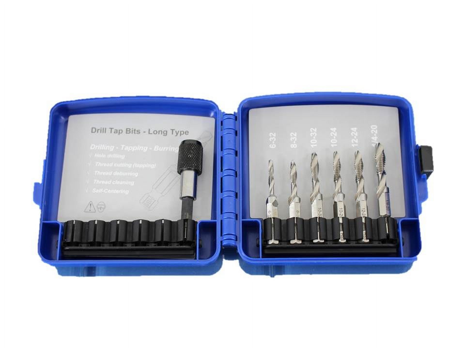 TMAX M2 6 pc Combination Drill and Tap Set with 1/4 Inch Quick Change ...