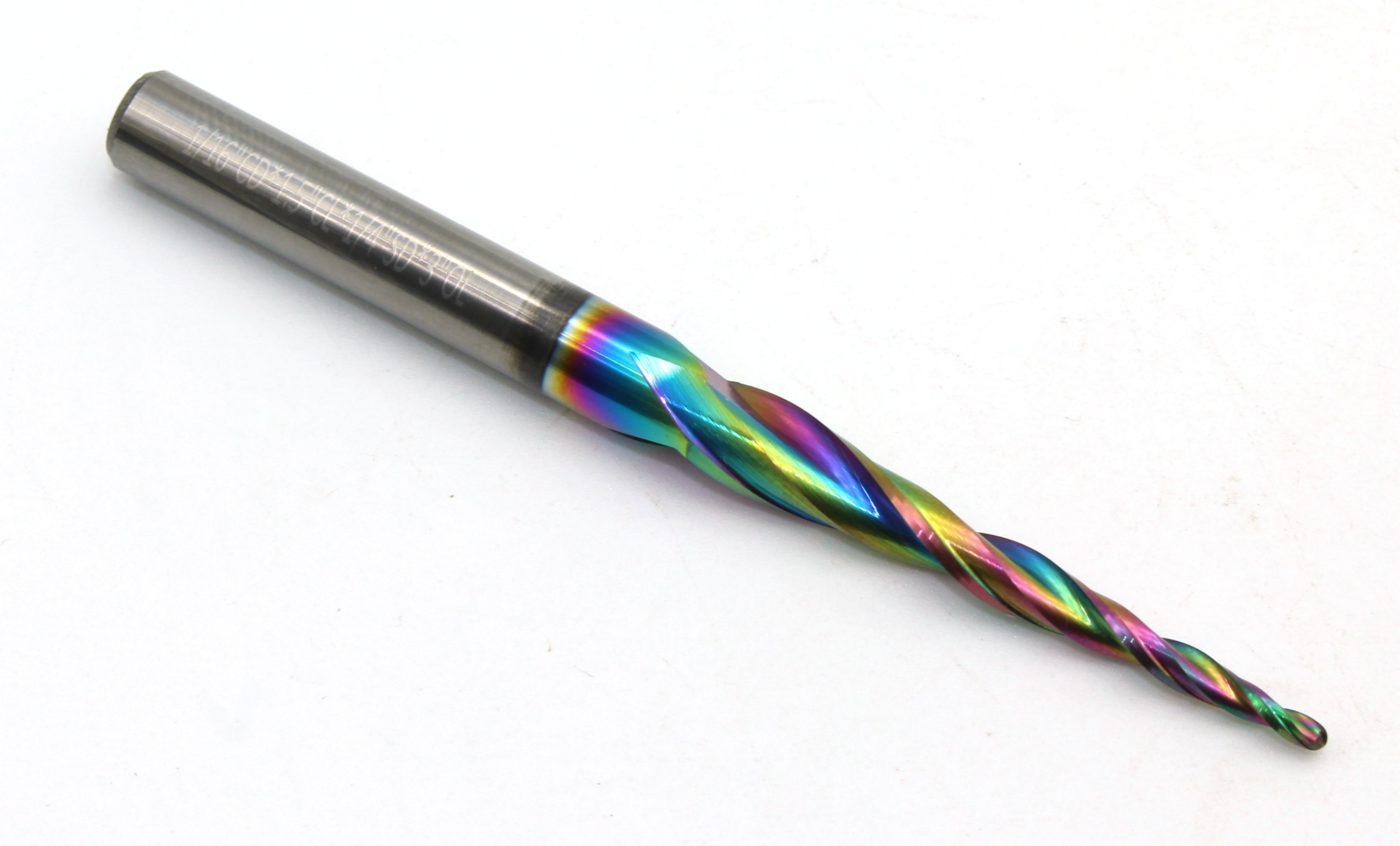 TMAX Rainbow Coated Carbide Milling Cutters 2 Flutes Engraving Ball ...