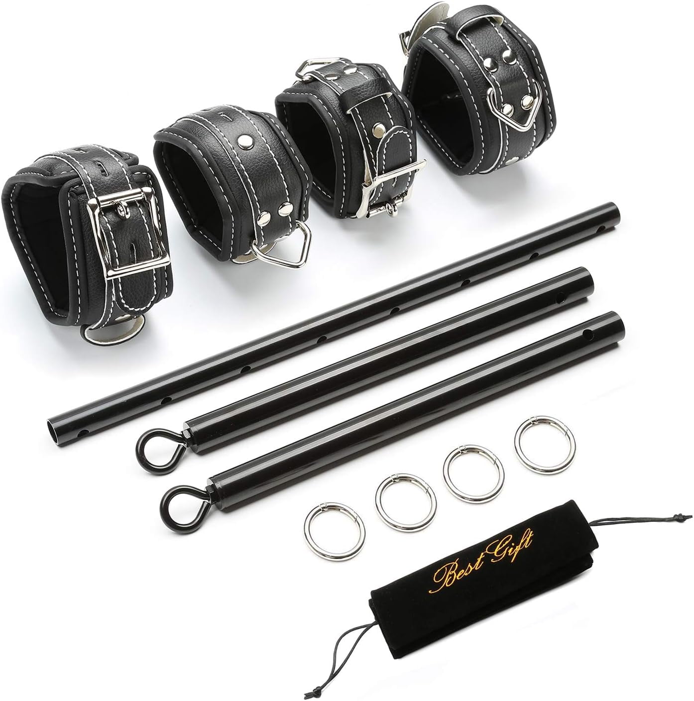 TMEOIIPY Pilates Exercise bar, Black Pilates Spreader Bar Kit with 4 ...