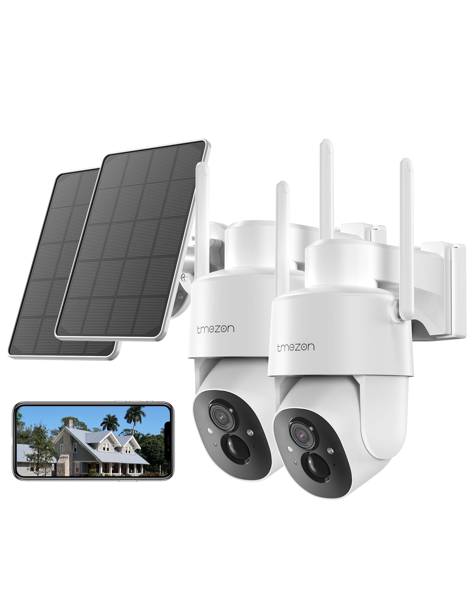 TMEZON Security Camera Outdoor 2K 2 Channels Surveillance Camera with ...