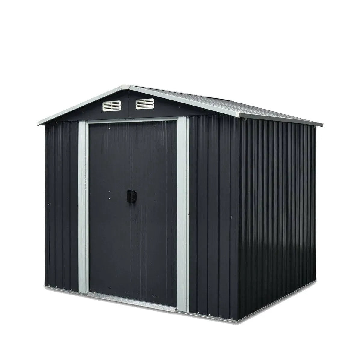 TMG Industrial 6' x 8' Galvanized Apex Roof Metal Shed, 29 GA ...