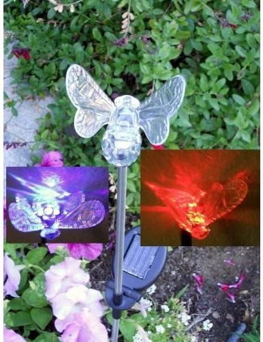 TMG Solar Powered Bumble Bee Garden/Yard Decor Stake Color Changing LED ...