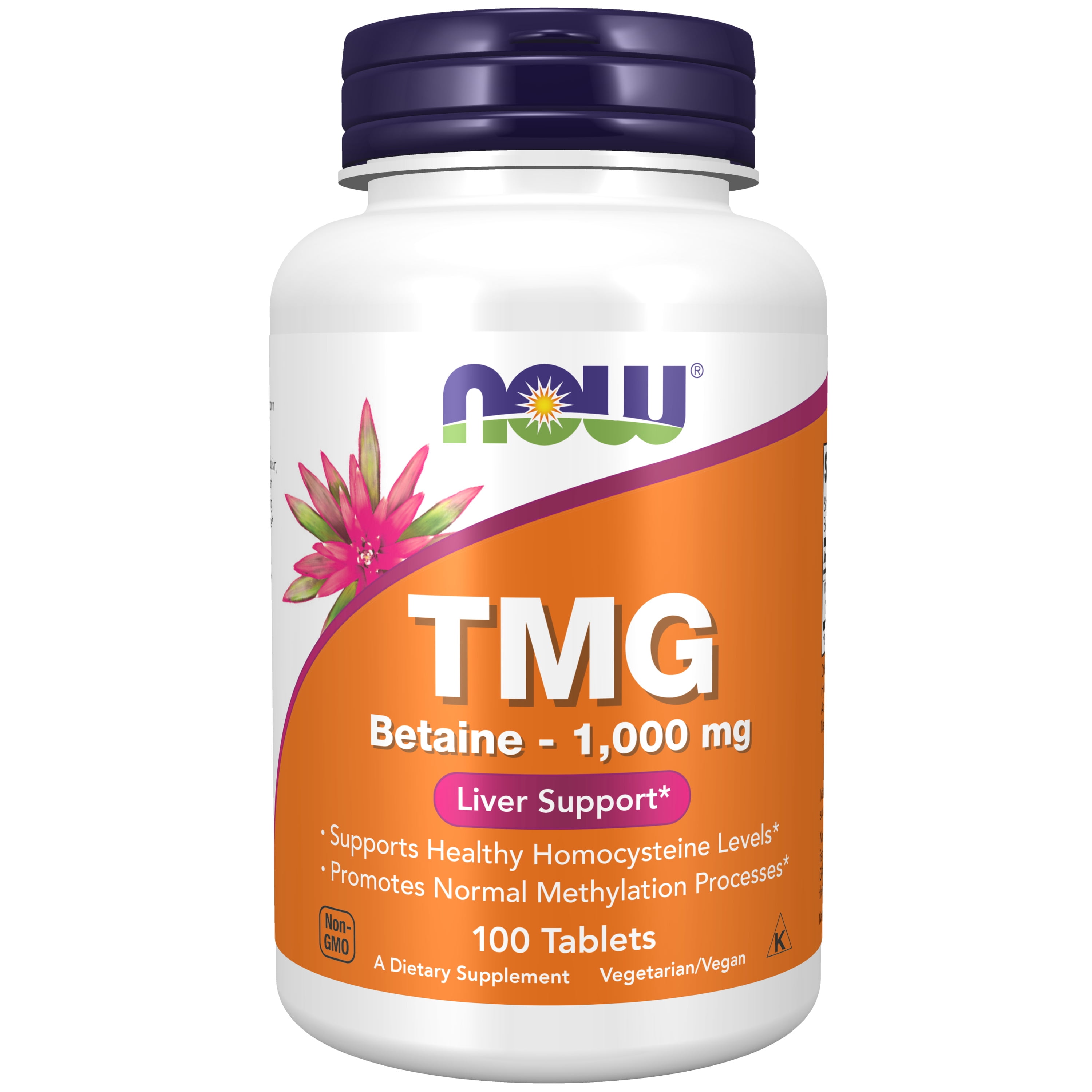 Now Foods Dietary Health Supplement, TMG Betaine 1000 mg, 100 Tablets ...