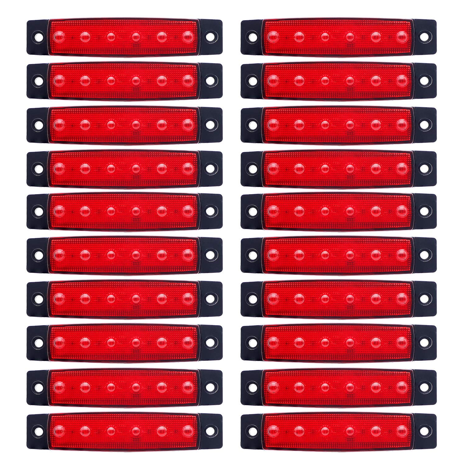 TMH (Pack of 20) MMF7 20 Pcs 3.8" 6 LED Red Side Marker Lights, RED ...