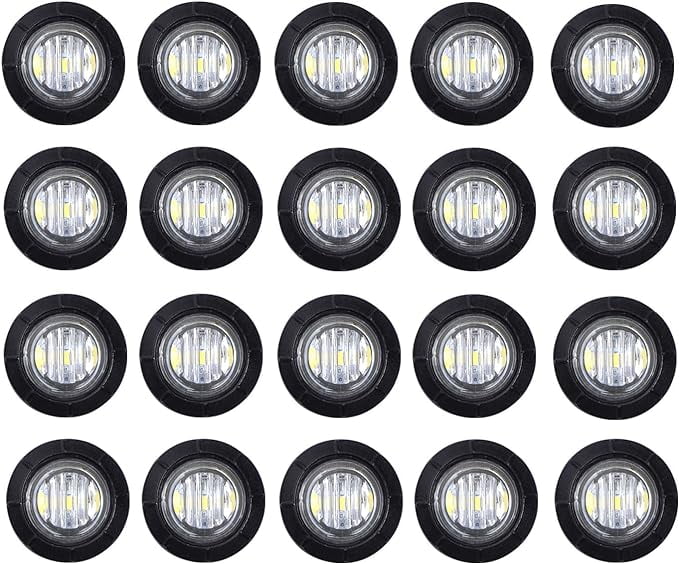 TMH 20 Pack - 3/4 Inch Waterproof White LED Clearance Bullet Marker ...