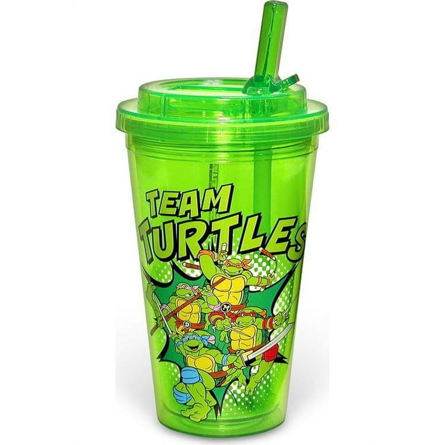 TMNT 16oz Plastic Flip Straw Cold Cup - Walmart.com