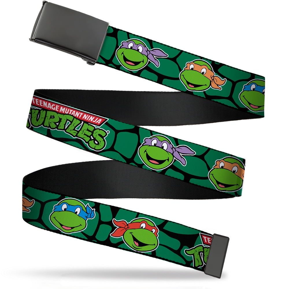 Nickelodeon Belt, Flip Web Belt TMNT Teenage Mutant Ninja Turtles Faces ...