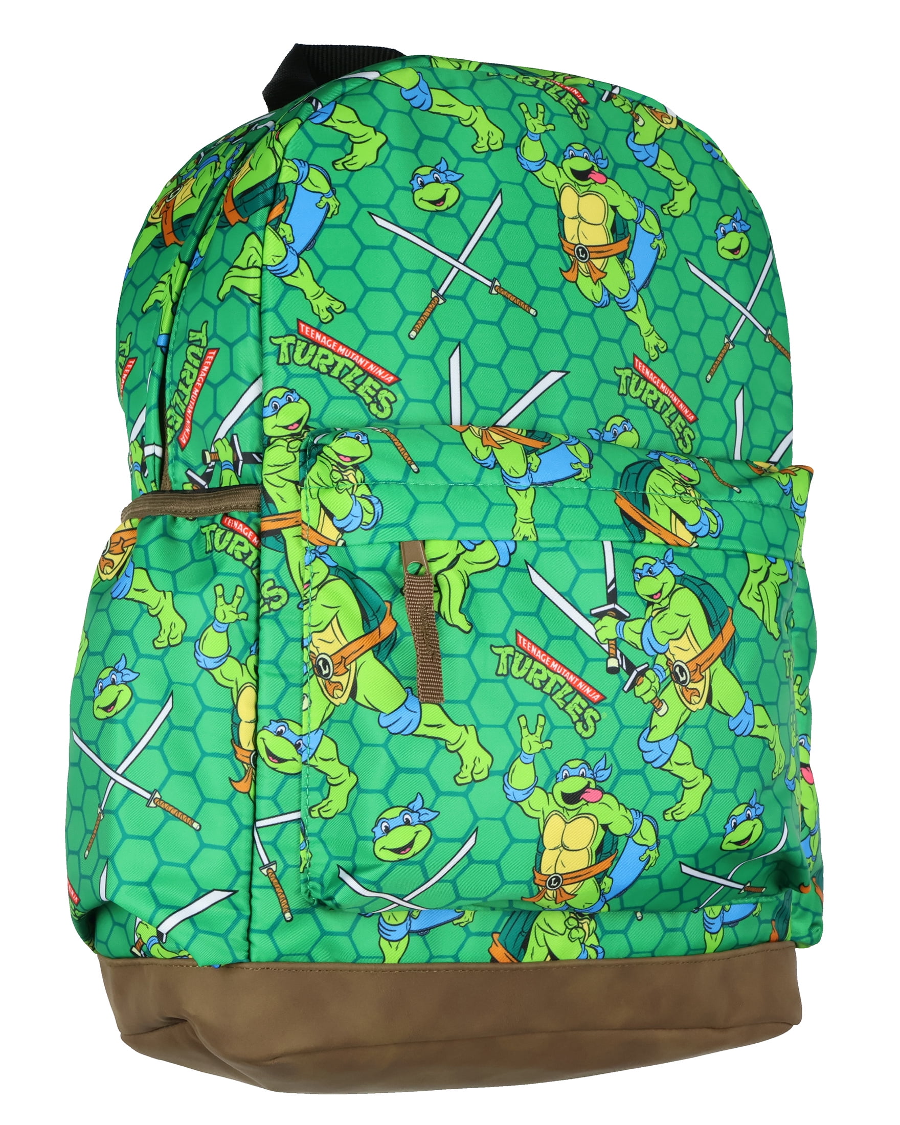 TMNT Backpack Allover Character Design Hexagon Grid Background Travel ...
