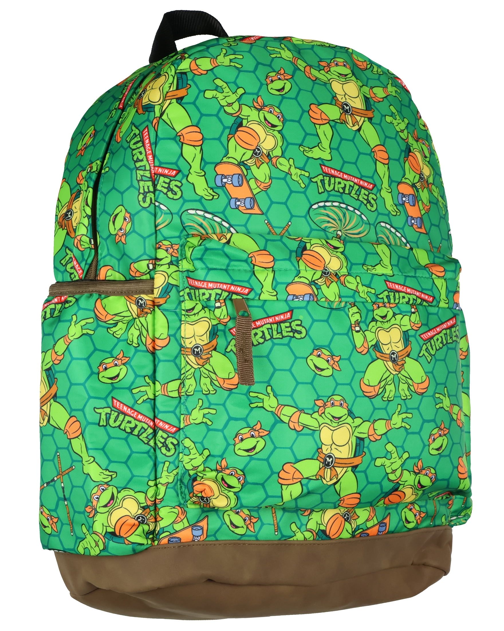 TMNT Backpack Allover Character Design Hexagon Grid Background Travel ...