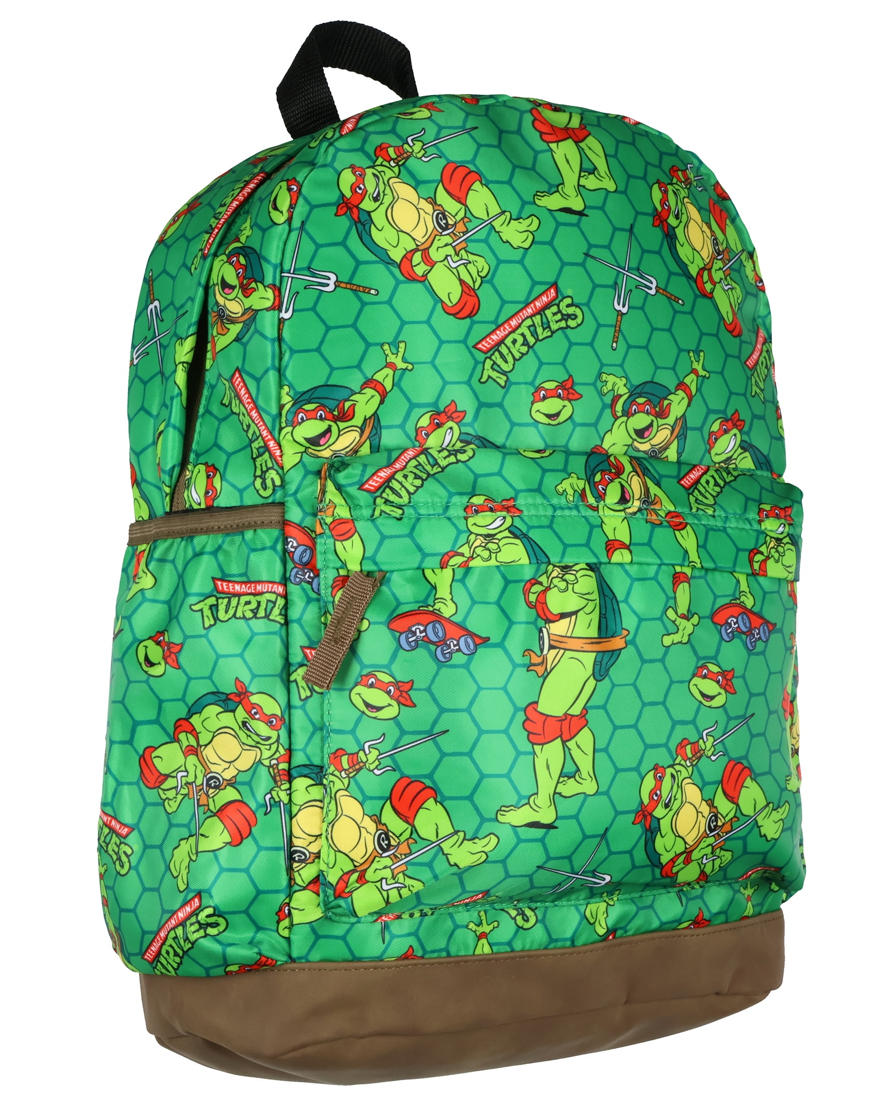 TMNT Backpack Allover Character Design Hexagon Grid Background Travel ...