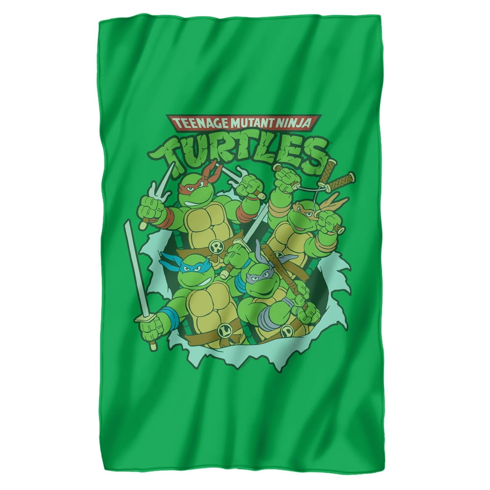 TMNT Teenage Mutant Ninja Turtle Throw, 36"x58" Retro Fleece Blanket ...