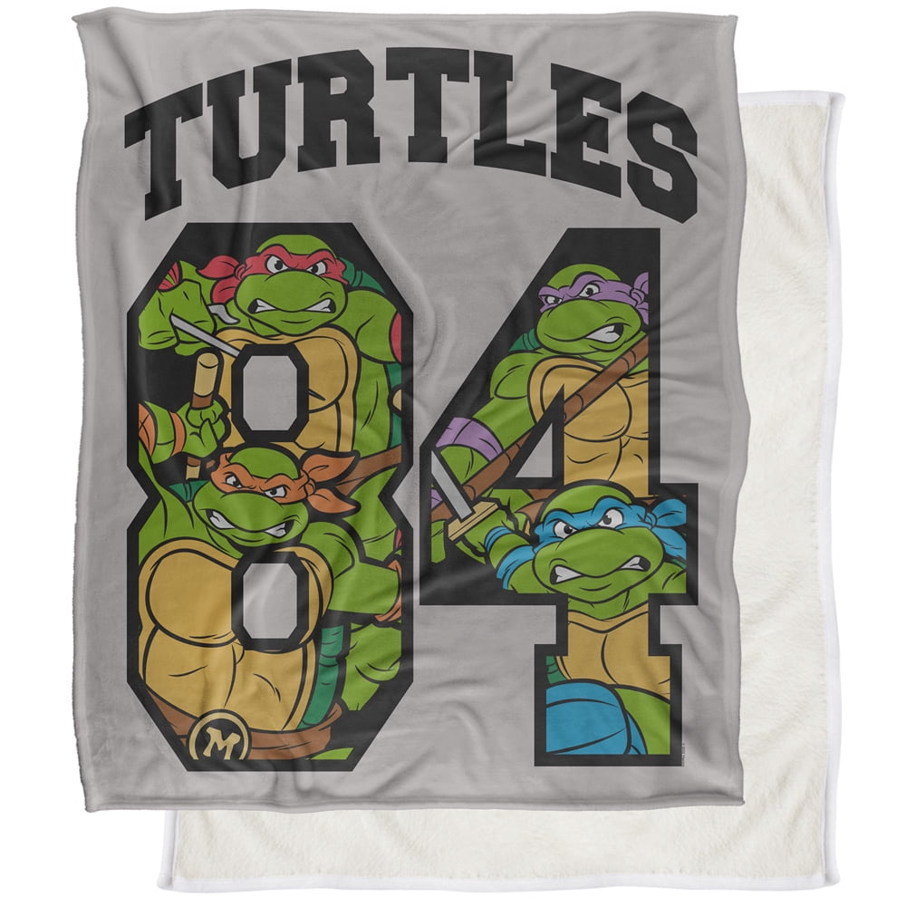 TMNT Blanket, 50"x60" TMNT 84 Silky Touch Sherpa Back Super Soft Throw ...