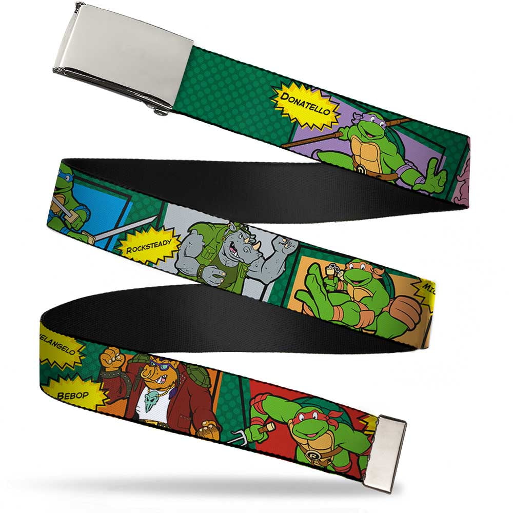 Nickelodeon Belt, Flip Web Belt Ninja Turtles Character Comic Scenes, 1 ...