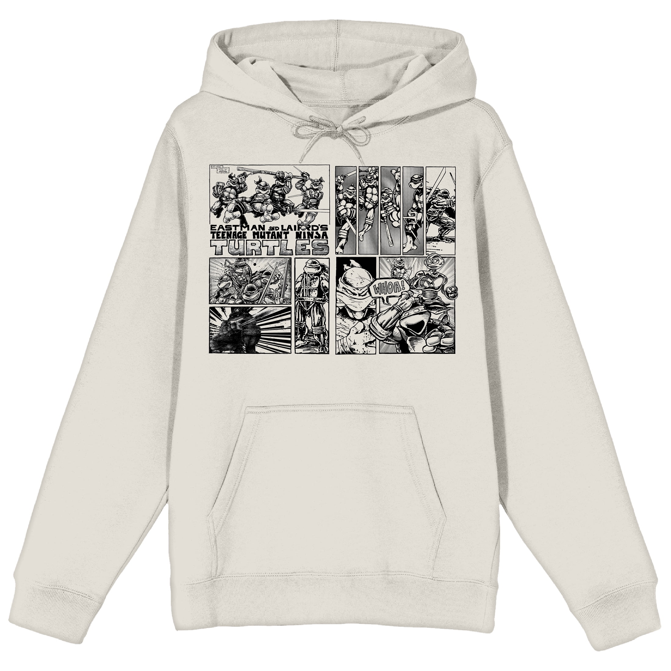TMNT Comic Origins Comic Strip Art Long Sleeve Cream Adult Hooded ...