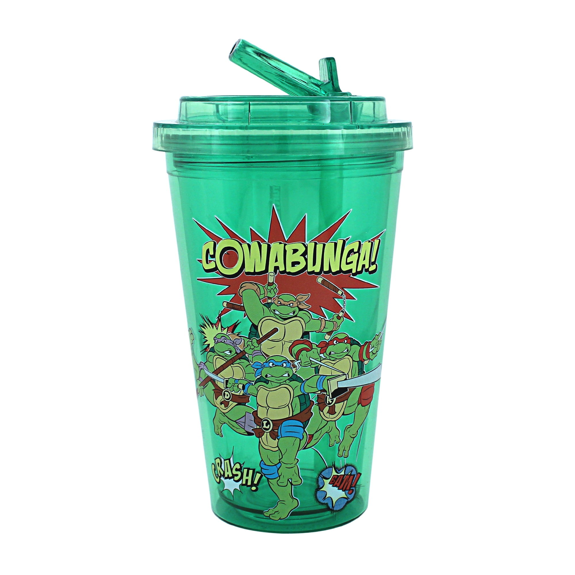 TMNT "Cowabunga" 16oz Plastic Flip Straw Cold Cup - Walmart.com