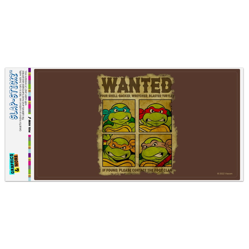 TMNT Most Wanted Automotive Car Window Locker Bumper Sticker - Walmart.com