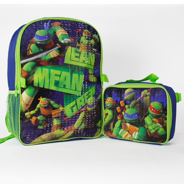 TMNT Ninja Turtles School 16" School Backpack with Attachable Lunch Bag ...