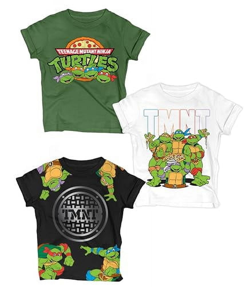 TMNT Ninja Turtles T-Shirt Outfit Boy Tee Toddlers Birthday to Kids Clothes 9 hGn/W/Bk SS ...