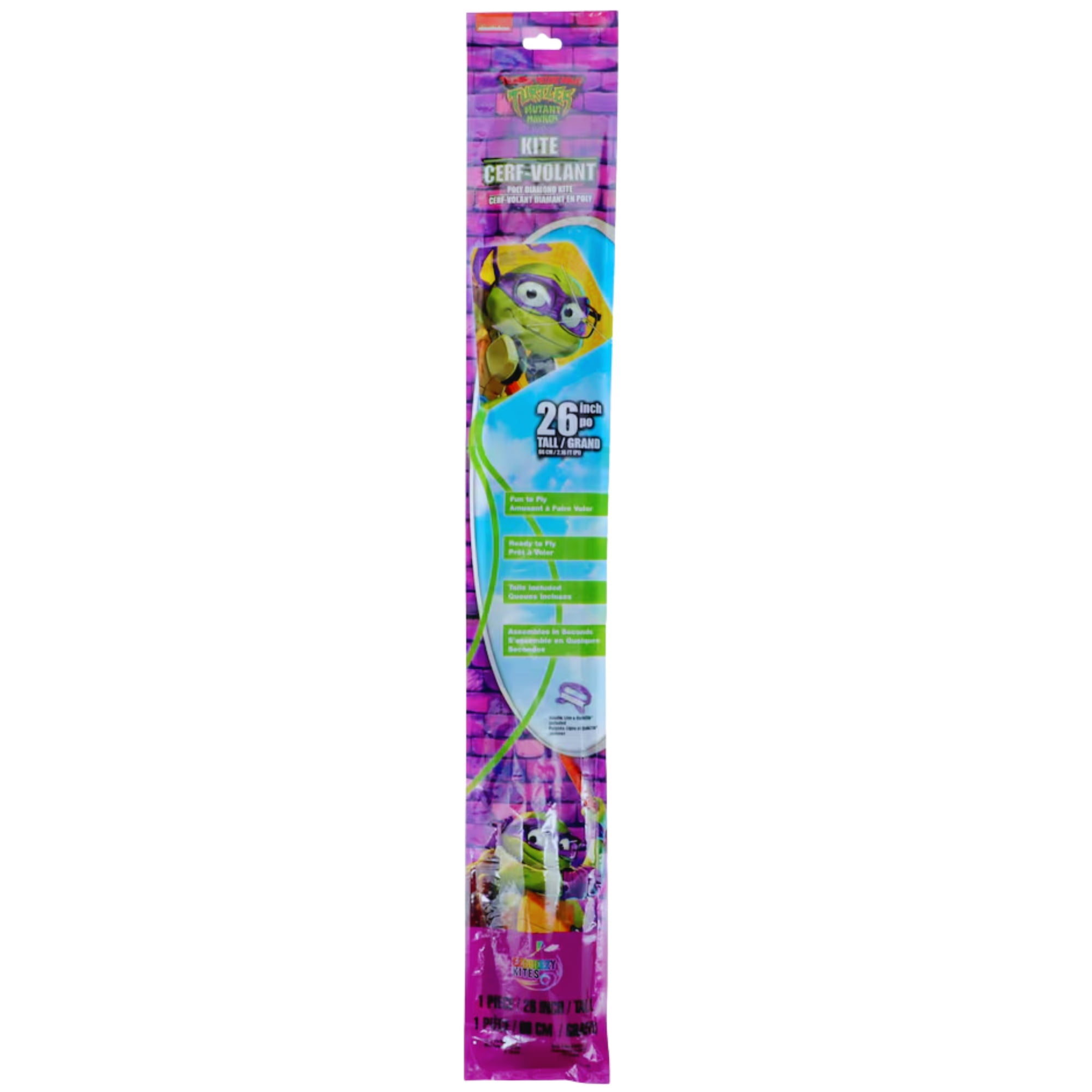 TMNT Poly Diamond Kite 26 Inch Tall 1 Pack, Fun Ready to Fly with ...