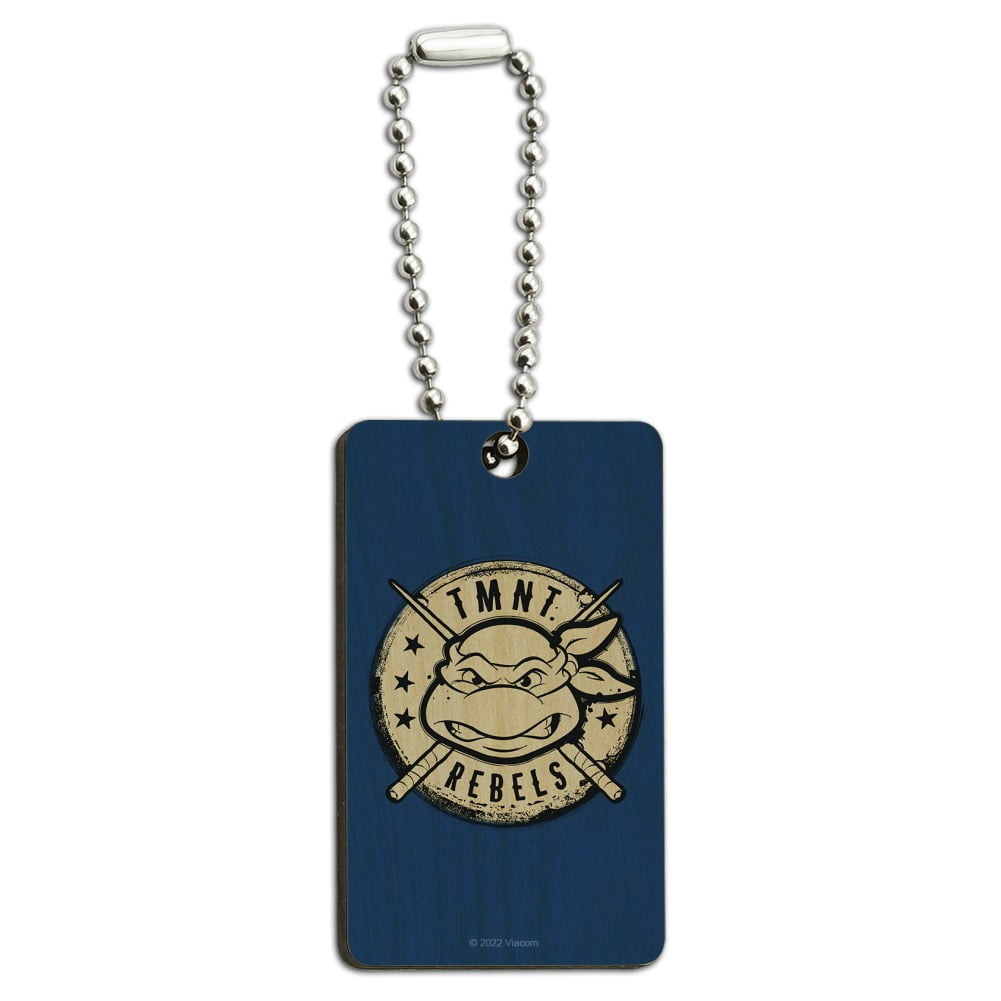 TMNT Rebels Badge Wood Wooden Rectangle Keychain Key Ring - Walmart.com