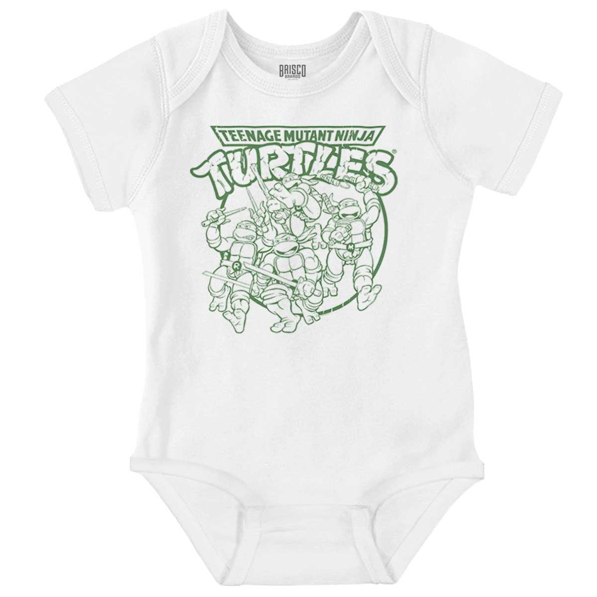 TMNT Retro Ninja Turtles Cartoon Romper Boys or Girls Infant Baby ...