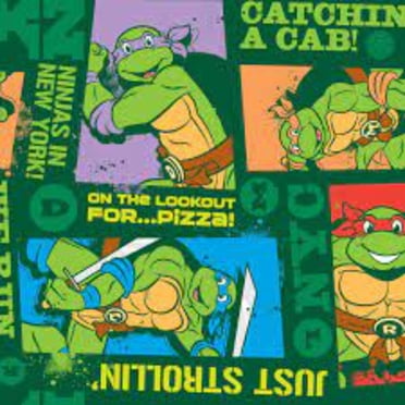 Springs Creative TMNT Cutie Toss Children's Material, 100% Cotton ...