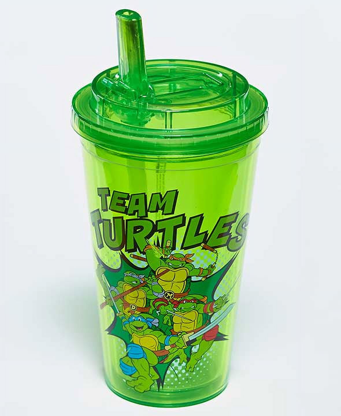 TMNT "Team Turtle" 16oz Plastic Flip Straw Cold Cup - Walmart.com