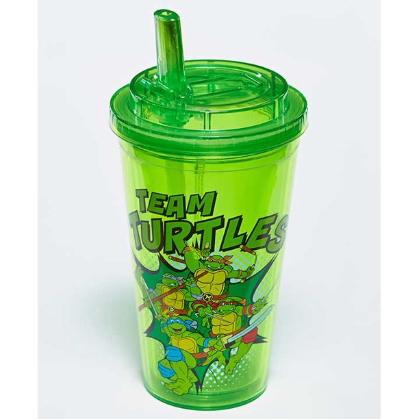 TMNT "Team Turtle" 16oz Plastic Flip Straw Cold Cup - Walmart.com
