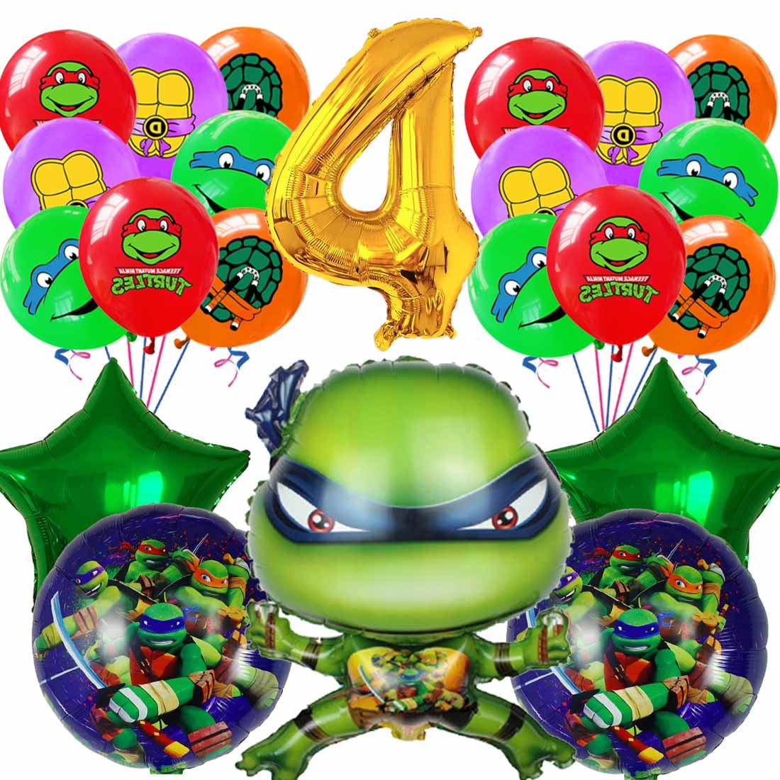 TMNT Teenage Mutant Ninja Turtles Balloons Party Supplies 4th Big ...