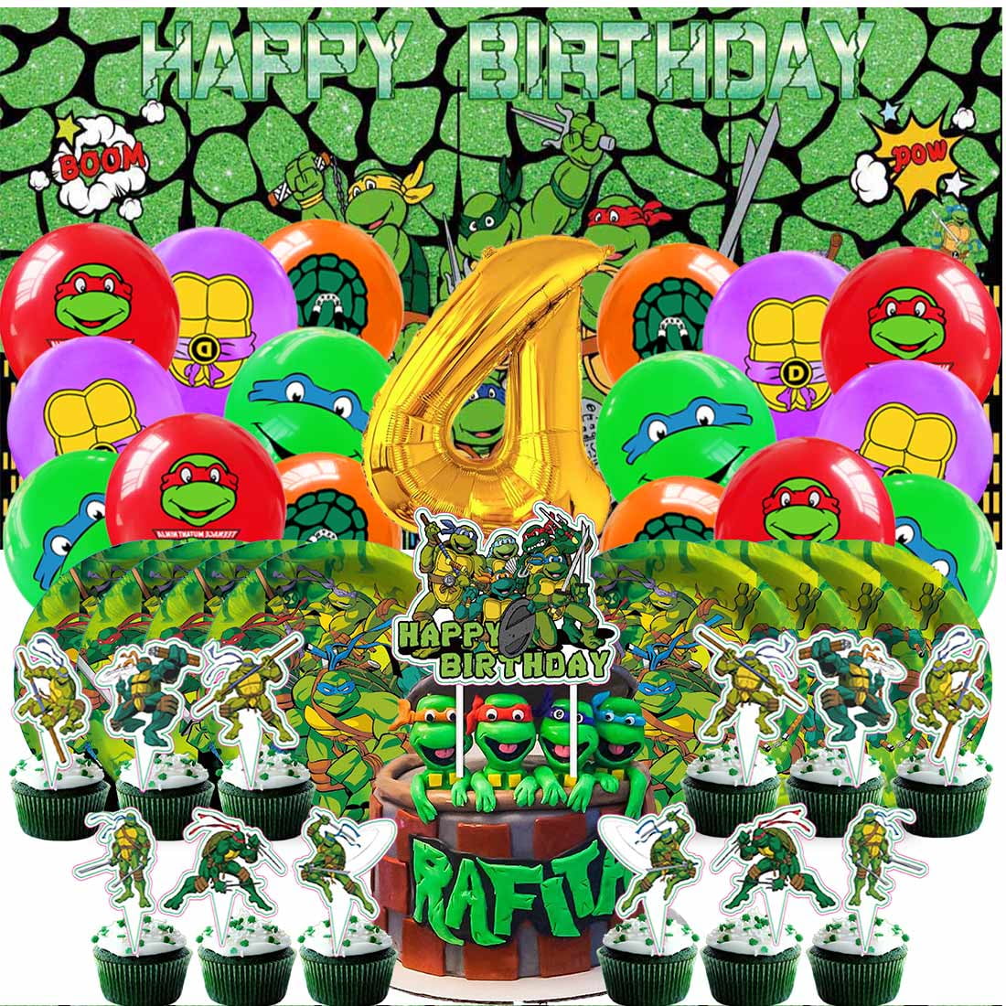 TMNT Teenage Mutant Ninja Turtles Balloons Party Supplies 4th Decor ...