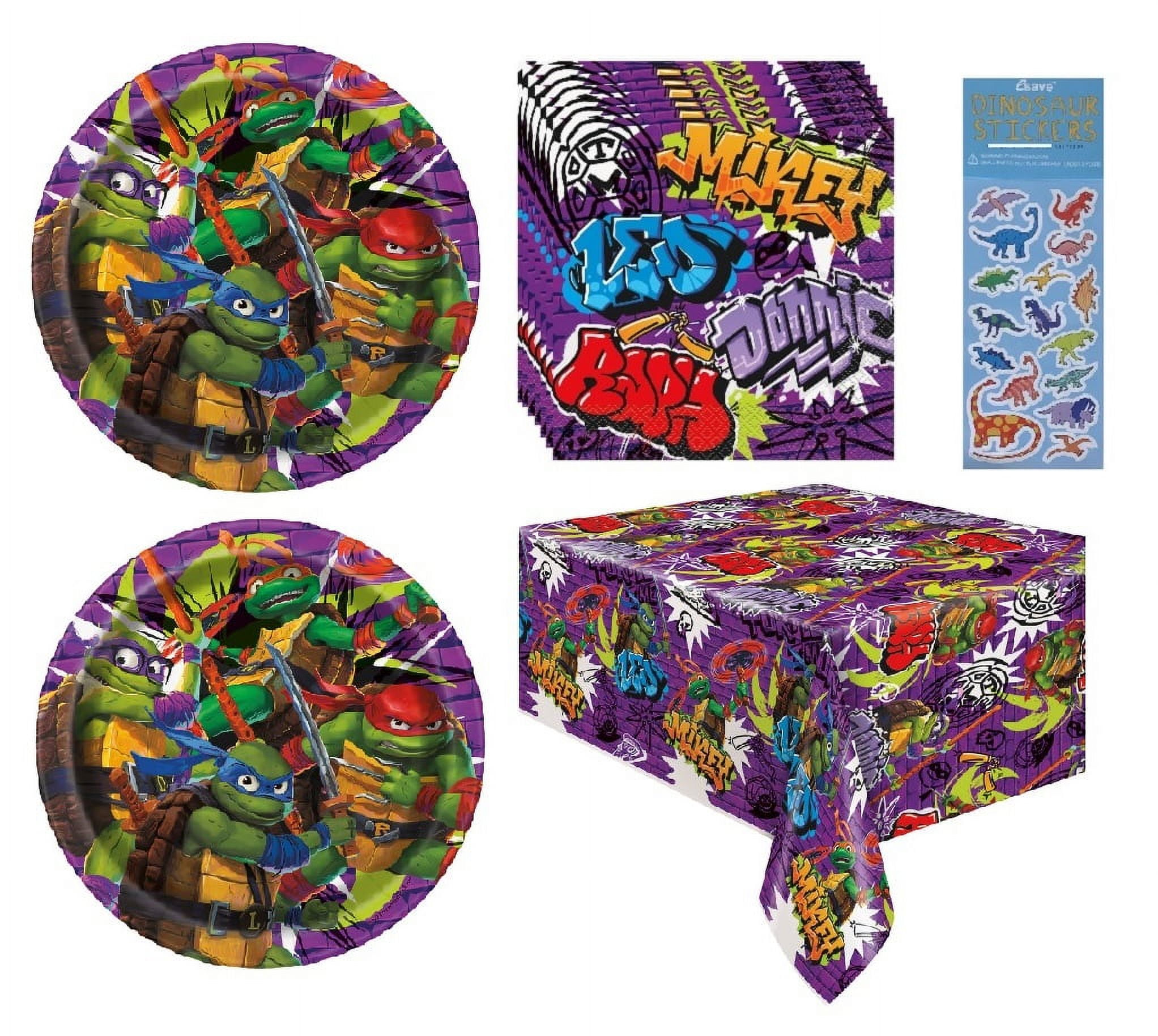TMNT Birthday Party Supplies Bundle: 16 Dessert Plates, 16 Napkins ...