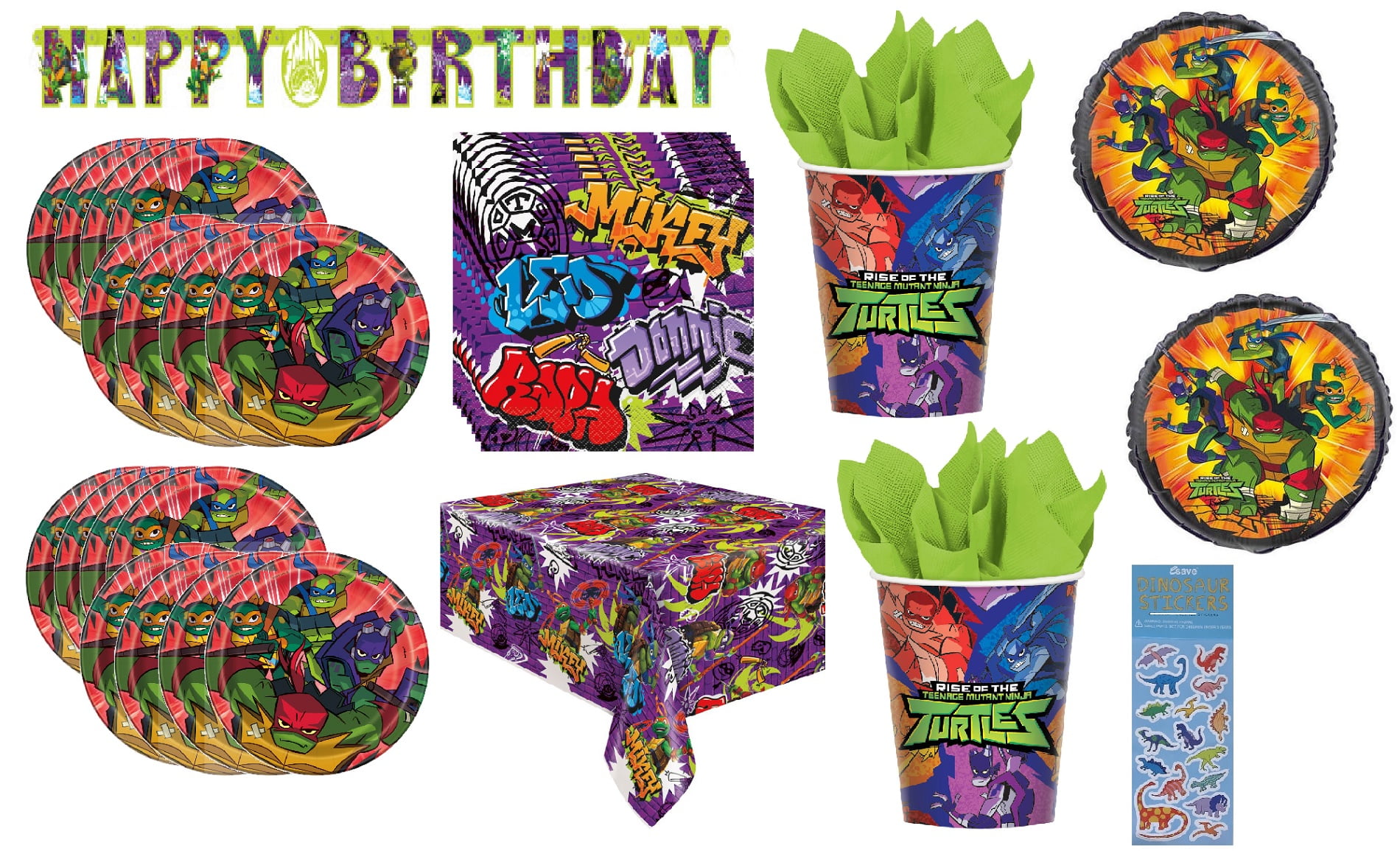 TMNT Teenage Mutant Ninja Turtles Birthday Party Supplies Bundle ...