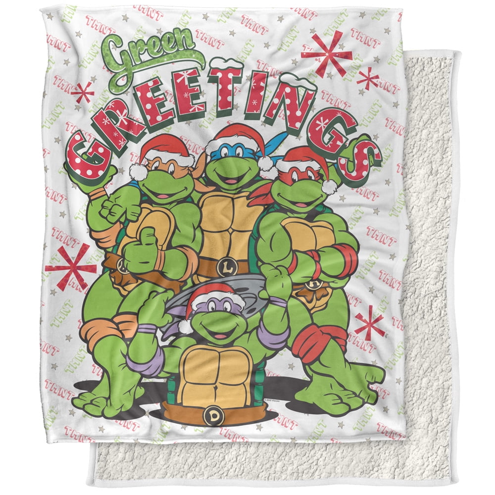 TMNT Teenage Mutant Ninja Turtles Fuzzy Kids Blanket, 50'x60' Green ...
