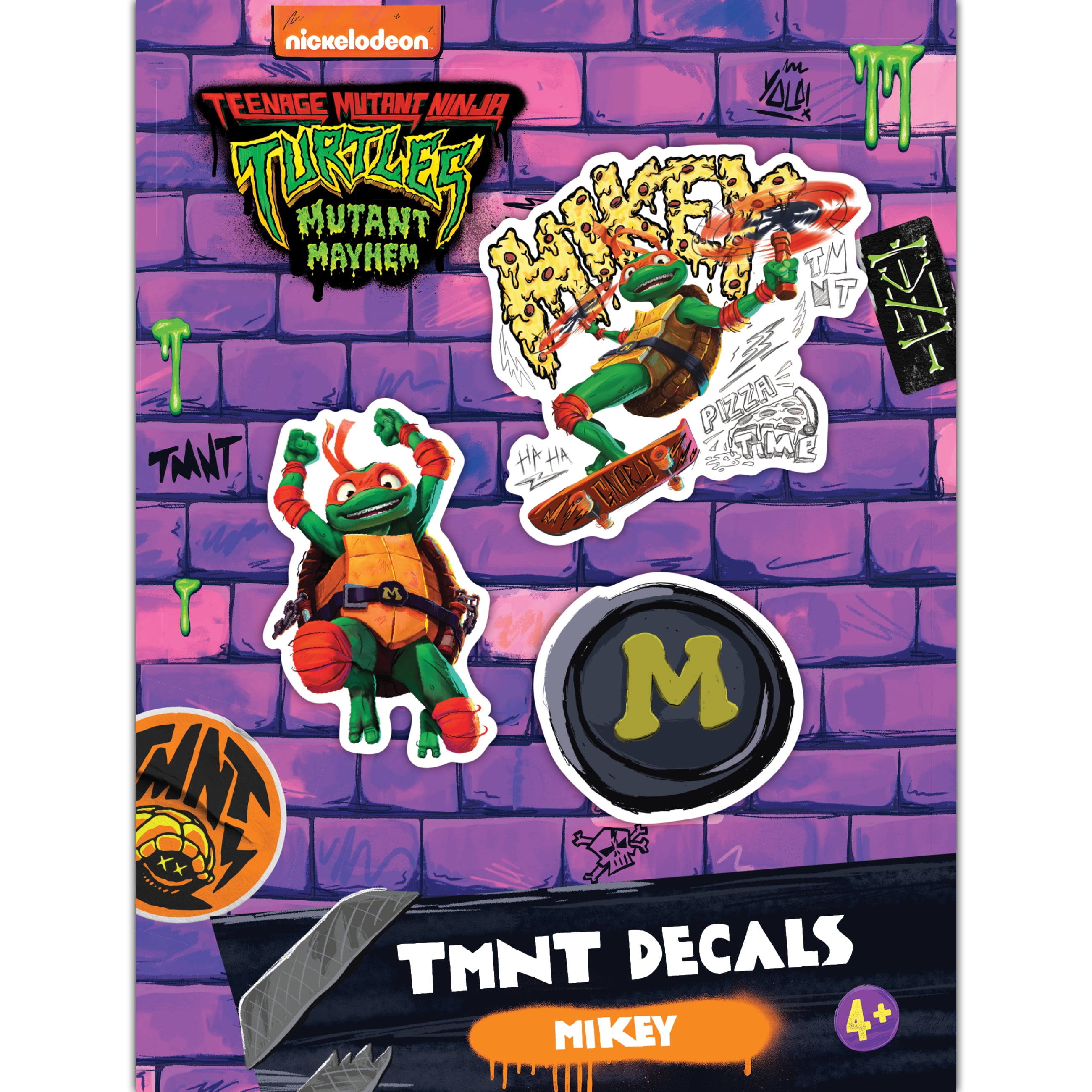 TMNT Teenage Mutant Ninja Turtles Mikey Vinyl Decals - Set of 3 ...