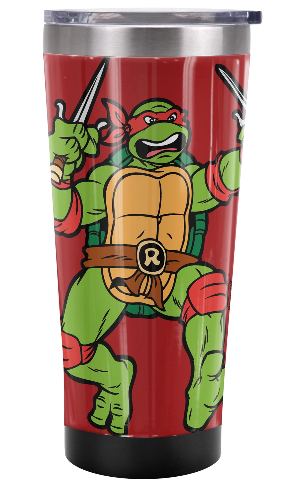 TMNT Teenage Mutant Ninja Turtles Official Raph And Logo 20 oz Travel Tumbler, Stainless Steel ...
