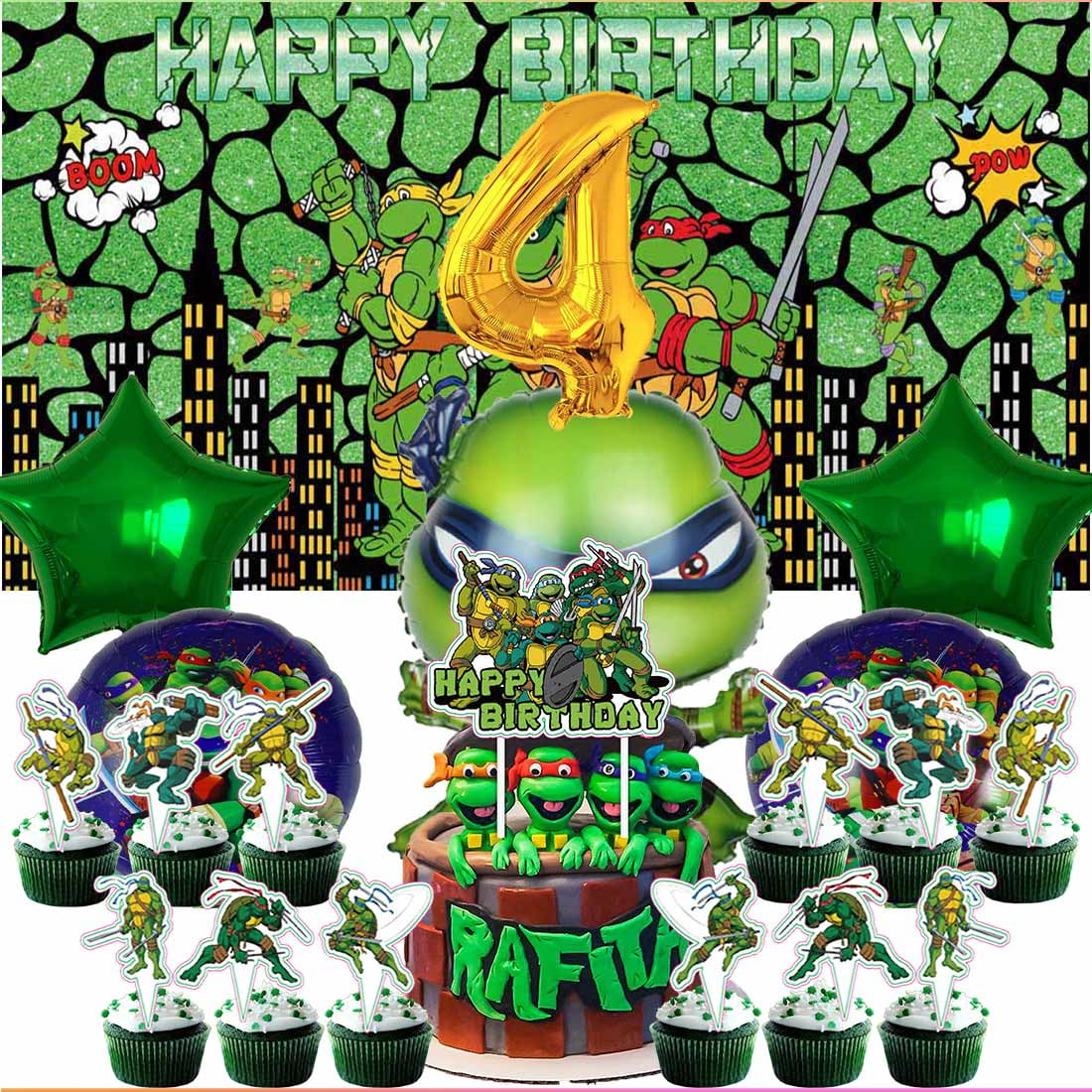 TMNT Teenage Mutant Ninja Turtles Party Supplies Decor 4th Kit Balloons ...