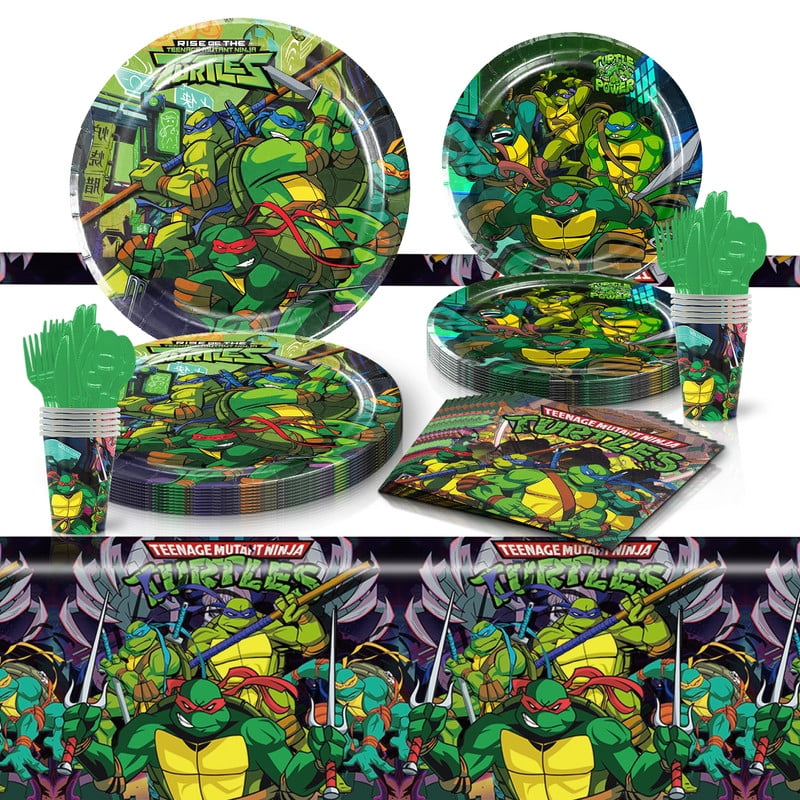 TMNT Teenage Mutant Ninja Turtles Party Tableware Set Plates Cup Kit ...