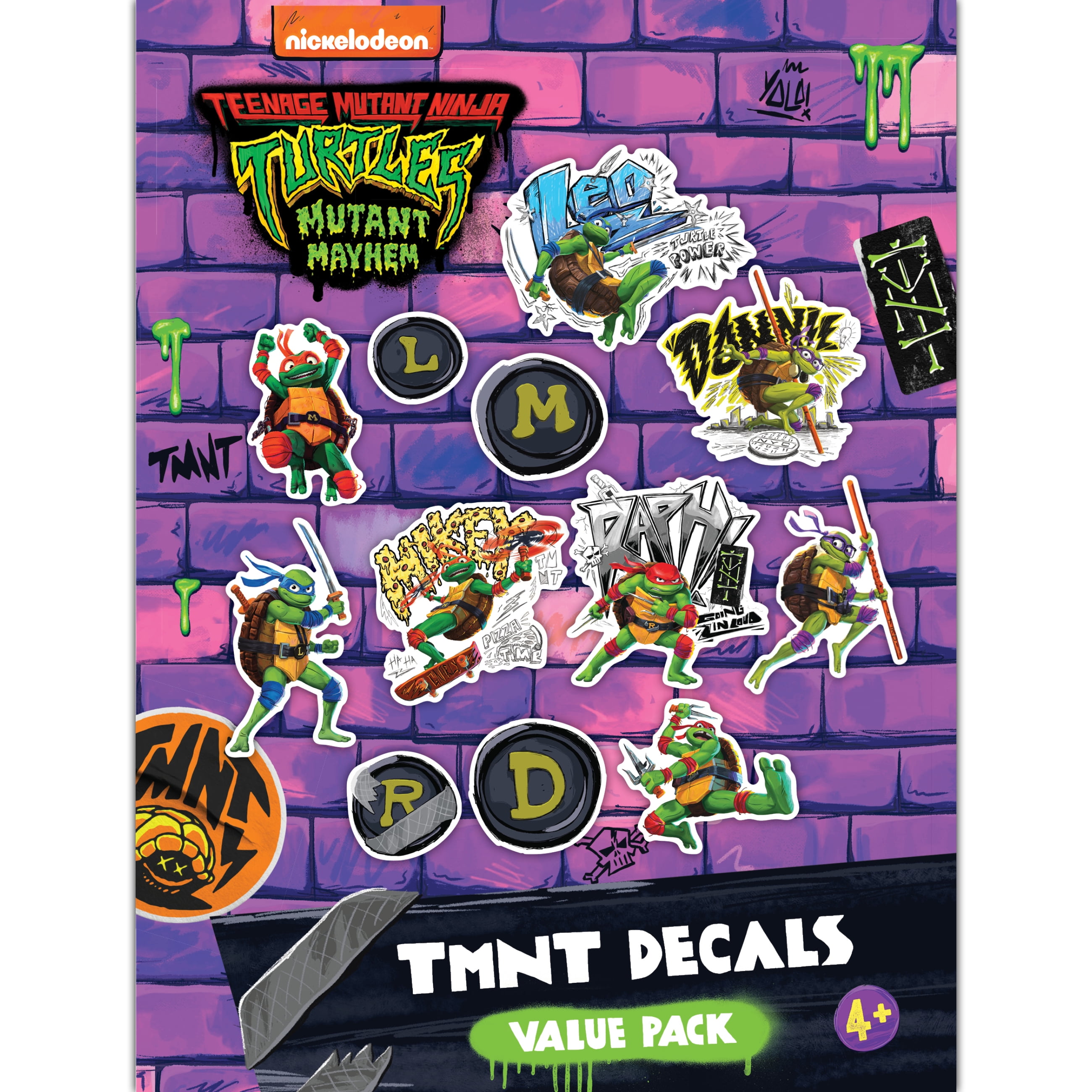 TMNT Teenage Mutant Ninja Turtles Vinyl Decals - Leo, Raph, Mikey, Donnie Mutant Mayhem Stickers ...