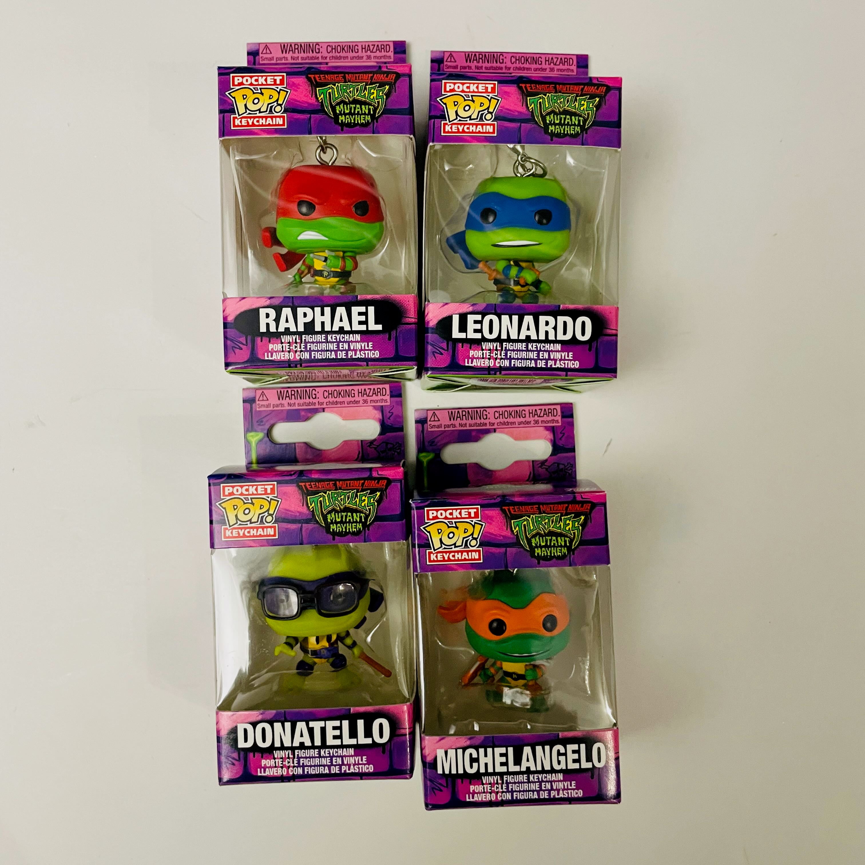 4pc Funko Pop Keychain Turtles: Leonardo, Donatello, Raphael And ...