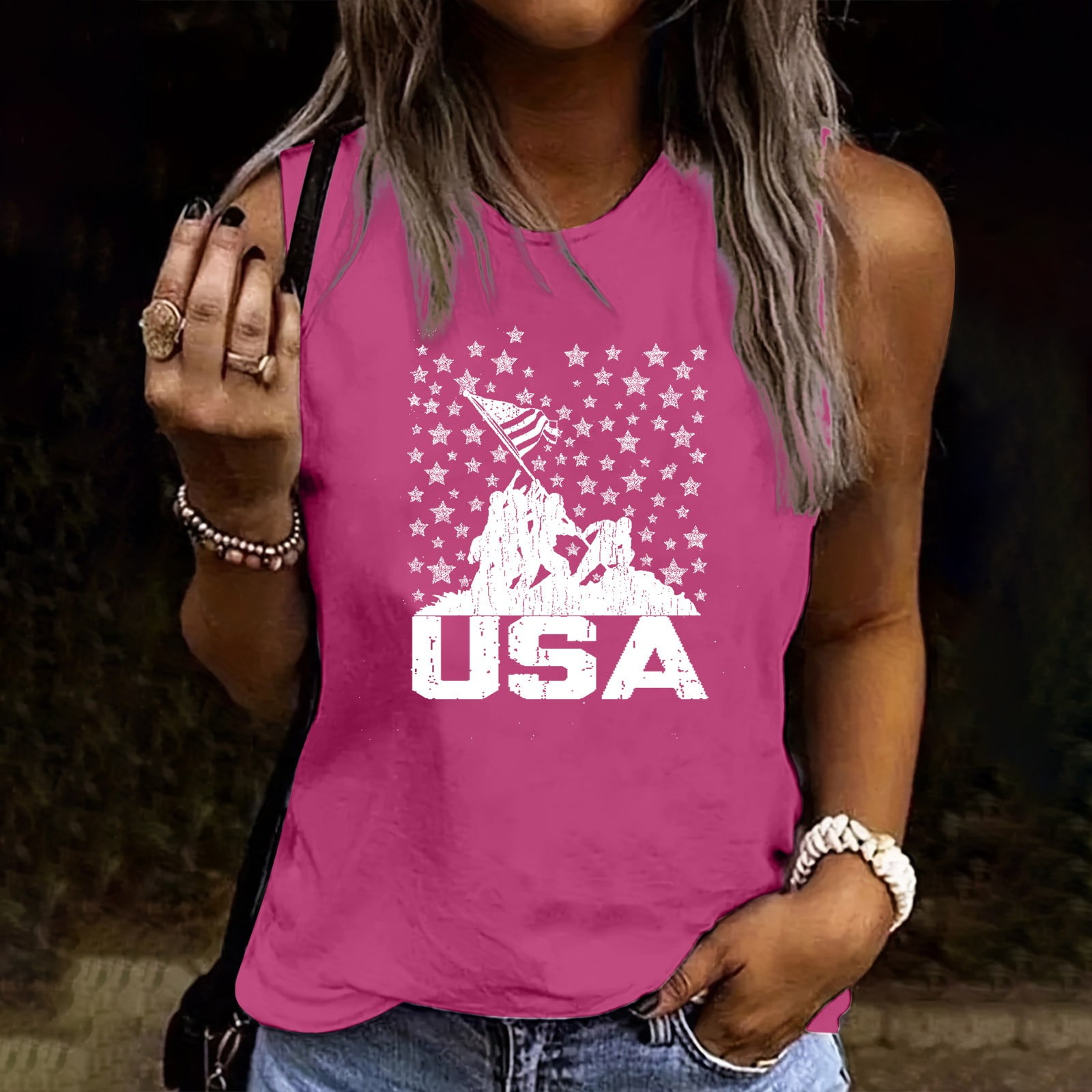 Cxenplz 4th of July Shirts Women Tank Tops American Flag USA Patriotic ...