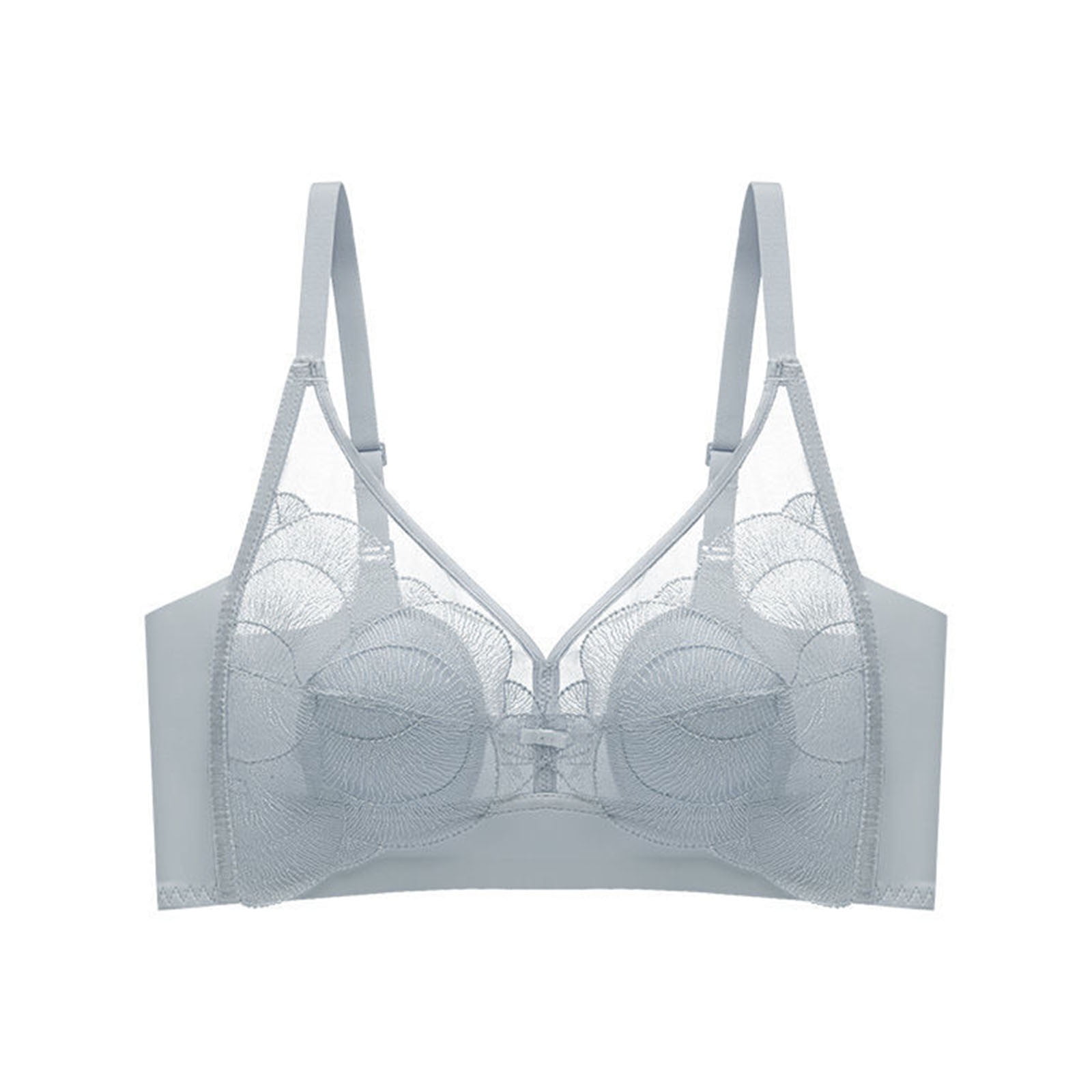 TMOYZQ Bra for Women Wireless Floral Lace T Shirts Bra Anti-Sagging ...