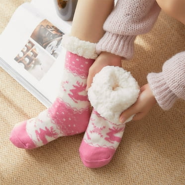 5 Pack Women Fuzzy Socks Thick Soft Warm Winter Wool Fluffy Cozy Socks ...