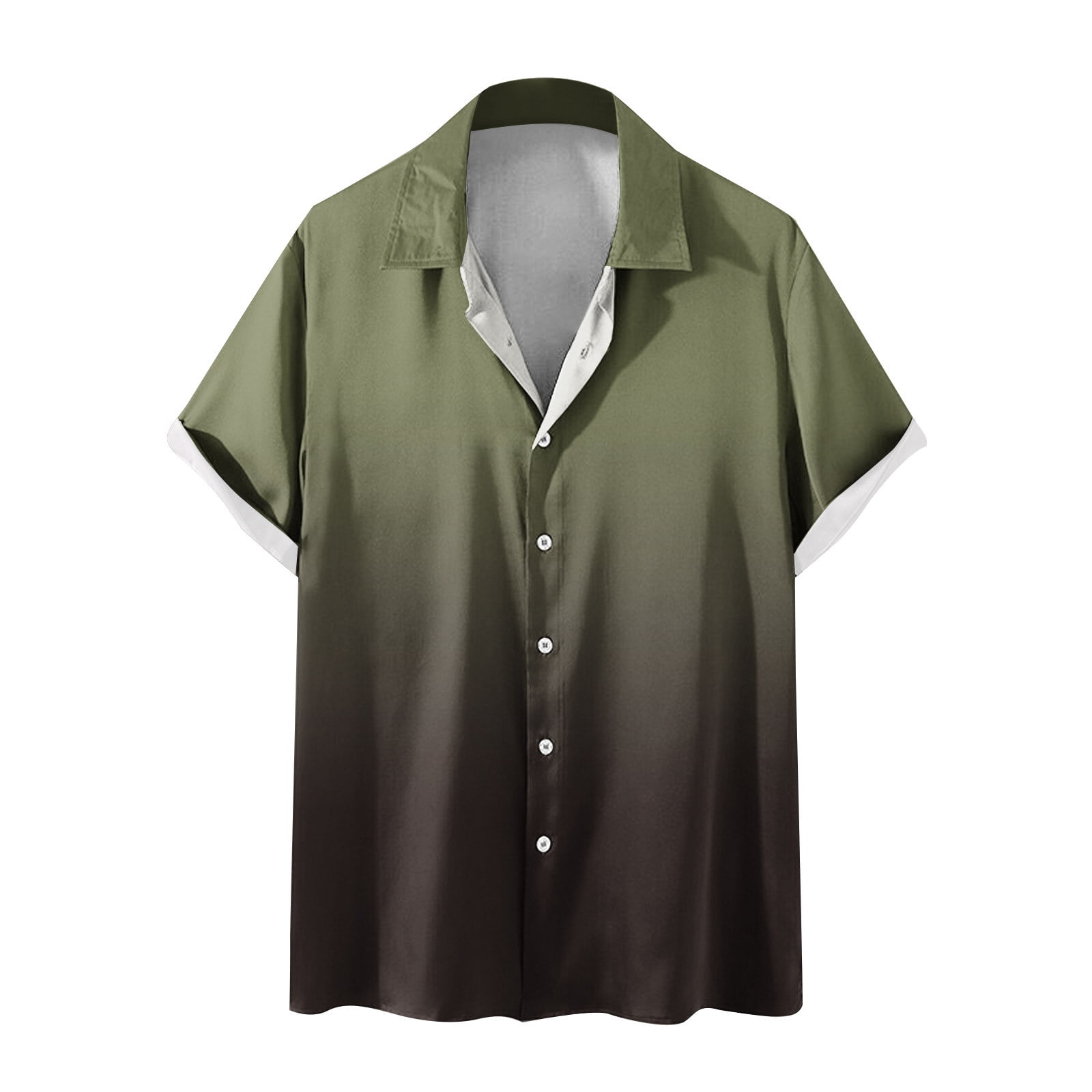 TMOYZQ Hawaiian Shirts for Men, Gradient Color Short Sleeve Shirts ...