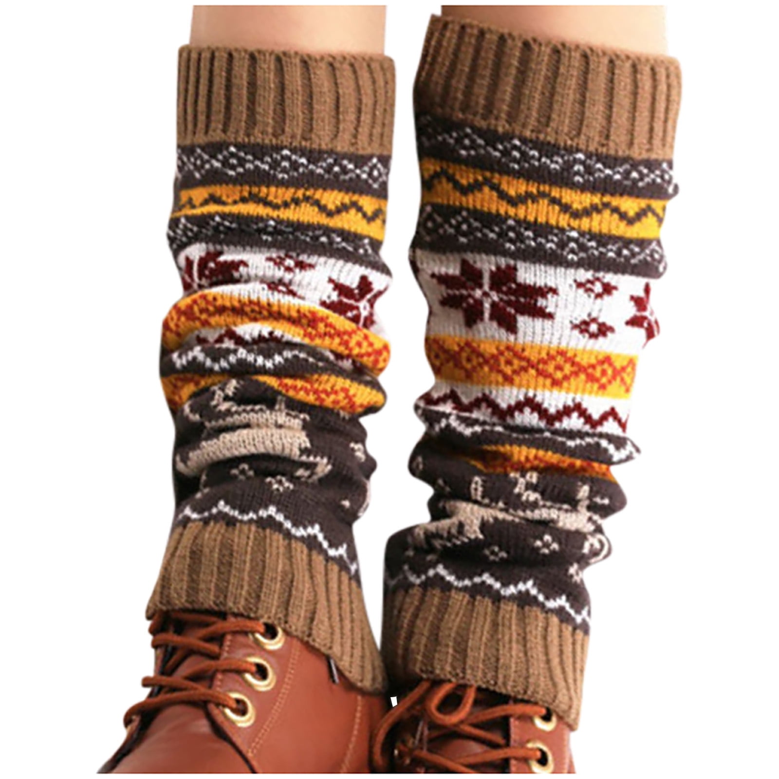TMOYZQ Leg Warmers for Women, Warm Winter Cable Knitted Thermal Leg ...