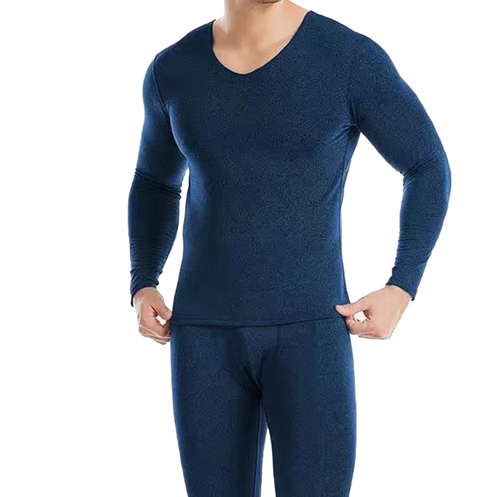 TMOYZQ Men's Long Sleeve Thermal Underwear Winter Warm Fleece Base ...