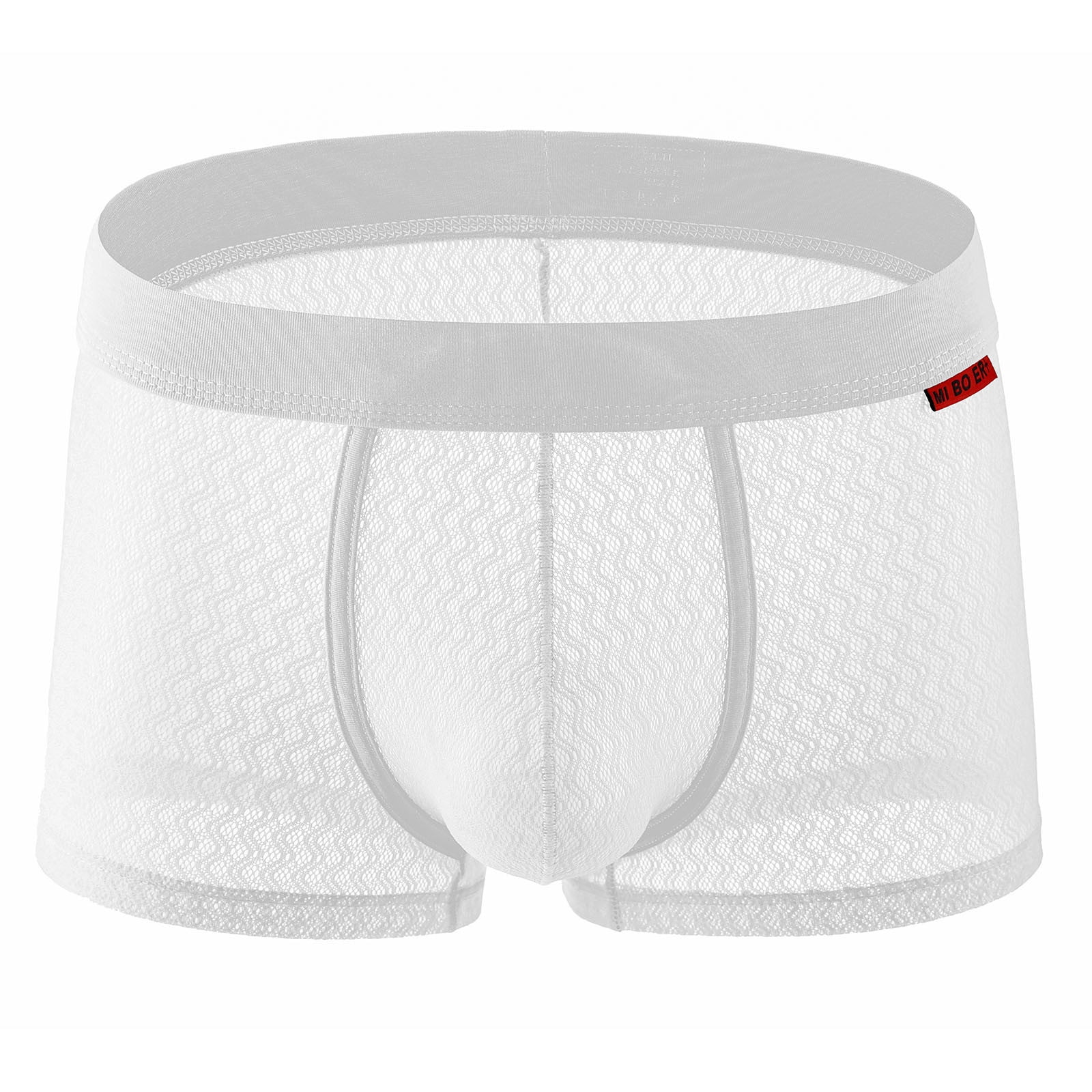 TMOYZQ Men's Underwear Sheer Mesh Boxer Briefs Bulge Pouch Low Rise ...