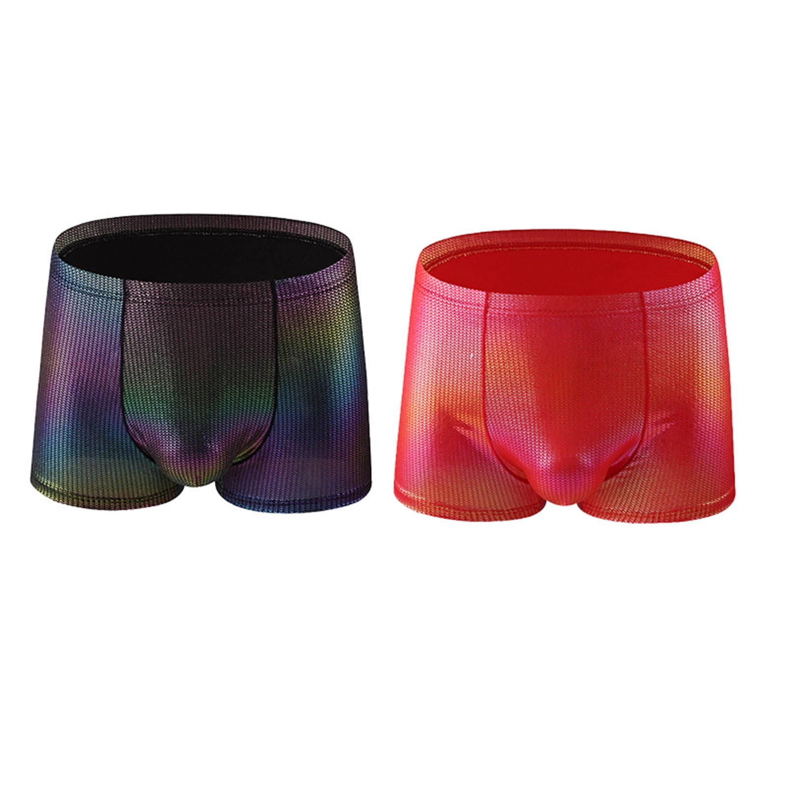 TMOYZQ Mens 2-Pack Underwear Boxer Briefs Shiny Metallic Boxer Shorts ...