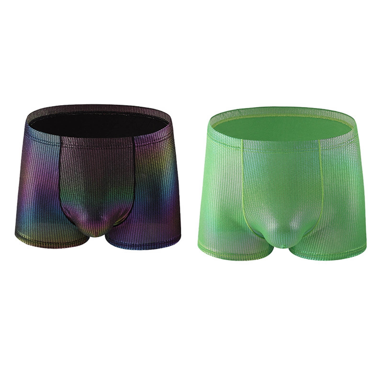 TMOYZQ Mens 2-Pack Underwear Boxer Briefs Shiny Metallic Boxer Shorts ...