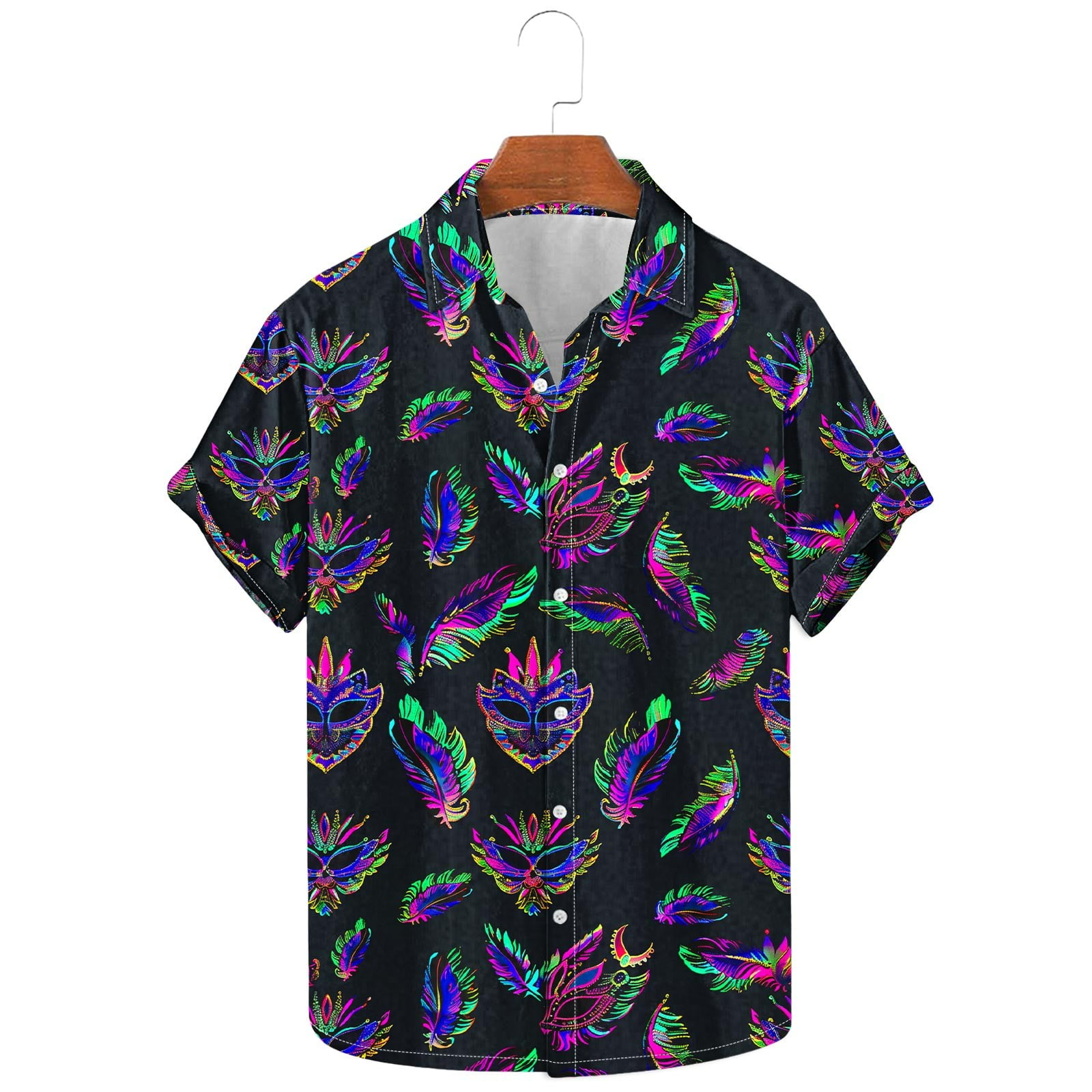 TMOYZQ Mens Hawaiian Shirts Funny Short Sleeve Button Up Beach Summer ...