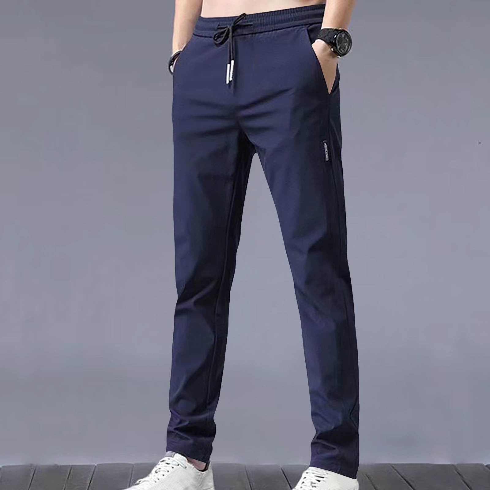 TMOYZQ Mens Ultra Stretch Quick Drying Pants Ice Silk Breathable Pants ...